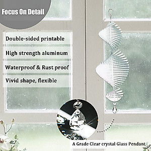 4Pack 11inch Sublimation Wind Spinner Blanks 3D Aluminum Metal Wind Sculpture Kinetic Spinners for Yard and Garden Indoor Art Ornaments Hanging Decoration (Helix)