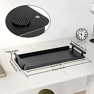 FEILERN Toilet Paper Basket, Stainless Steel Toilet Tank Tray with Handle for Organizing - Toilet Paper Basket Storage for Toilet Tank, Bathroom, Kitchen Counter (Black)