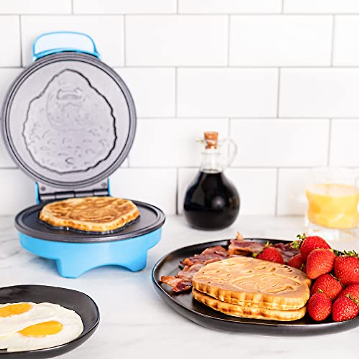 Uncanny Brands Bob Ross Waffle Maker - Bob's Iconic Face on Your Waffles - Waffle Iron
