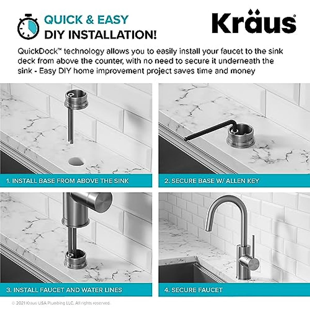 KRAUS Spot Free Oletto Single Handle Kitchen Bar Faucet in All-Brite Stainless Steel Finish, KPF-2600SFS (Pack of 1)