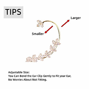 ZuDaling 2PCS Earrings Hook Without Pierced Ear Bone Clip Ear Clip (Golden Ear Clips)