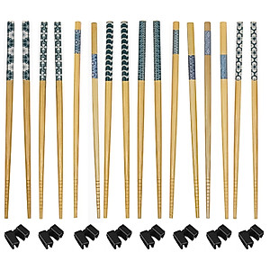 Fejapa 10 Pairs Wooden Chopstick Helpers Wood Training Chopsticks Adult Practice Chopsticks Beginners Right Left Handed Easy Chopsticks Learner Learning Chopsticks Trainer Senior Disabled