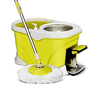 Cleaning Bucket 360° Adjustable Round Durable Household Foot Bucket Floor Mop Household Cleaner Set Reusable 4 Heads Bucket