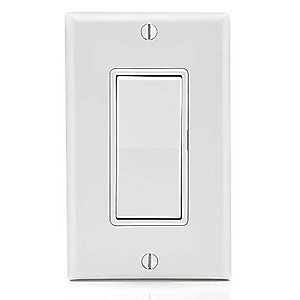 Leviton 5601-2AW Antimicrobial 15Amp 120/277V Decora Rocker Single Pole AC Quiet Switch, White