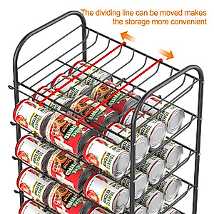 Can Rack Organizer 7 Tier Can Storage Dispenser Holds up to 84 Cans for Food Storage Can Storage Rack Holders for Kitchen Cabinet or Pantry, Black