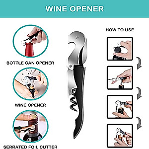 Jar Opener for Weak Hands, Seniors with Arthritis, 5 in 1 Multi Function Bottle Opener Lid Opener For Arthritic Hands with Non Slip Rubber Jar opener Gripper Pad and Corkscrew Wine Opener(BLUE)