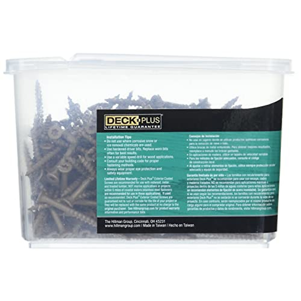 Deck Plus Wood Screws, Brown Exterior Screws, 2-1/2" x #10, 5lb