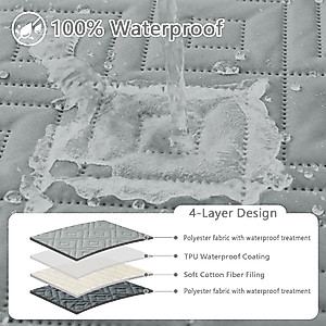 hyha Waterproof Dog Blanket, Soft Dog Bed Cover Pet Blankets, Waterproof Sofa Couch Cover for Dogs Washable, Reversible Pet Couch Covers for Sofa Furniture (30x70 Inch, Grey/Dark Grey)