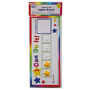 Kenson Kids “I Can Do It!” Token Board. Colorful Magnetic Rewards Chart with Positive-Reinforcement Stars and Customizable Goal Box. Great for Ages 3-10. Measures 5-Inches by 11-Inches