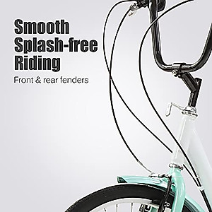 Foxtell Adult Tricycle 7 Speed Three Wheel Adult Trike Cruiser Bikes, 20/24/26 inch Wheel Options, Low Step-Through Steel Frame, Shopping Basket, Multiple Colors (20" Wheel/7-speed, Cyan)