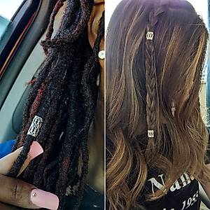 Ryalan 105 Pieces Hair Jewelry Set: Aluminum Dreadlocks Beads, Metal Cuffs, Gold and Silver Clips