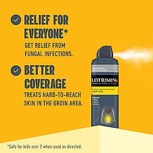 Lotrimin AF Jock Itch Antifungal Powder Spray, Miconazole Nitrate 2% - Treatment of Most Itch, 4.6 Ounces (133 Grams) Spray Can (Pack 3)