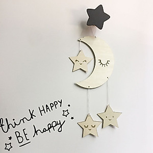 BESTOYARD Nursery Ceiling Mobile Moon Stars Ceiling Hanging Decorations for Baby Shower Baby Nursery Room