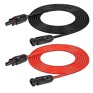 SinLoon 10AWG Solar Extension Cable,1 Pair 10 Gauge PV Solar Panel Cord IP67 Waterproof Solar Power Cable with Male and Female Solar Connector Adapter Kit,for Solar Panel Wire (10AWG 10 FT)