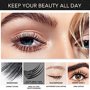 4D Silk Fiber Big Eye Lash Mascara, Mascara Black Volume And Length Intense Long Lasting, Waterproof No Clumping, Lengthening Thicking Volumizing Luxuriously Longer Mascara