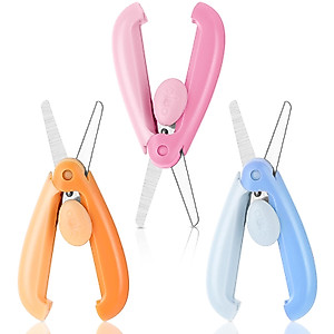 3 Pcs Safety Scissors for Kids Retractable Small Scissors Folding Travel Scissors Cute Craft Scissors for Toddler Crafts Children Arts Preschool Training, Orange Pink Blue