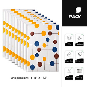 Cooyes Refrigerator Liners – Premium Refrigerator Shelf Liners – 9pcs Fridge Liners Washable – Easy to Use and Adjustable Shelf Liners for Refrigerators – Anti-Slip Texture – Novel Design