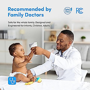 Medical Grade Heavy Duty Touchless Infrared Forehead Thermometer, for Adults & Baby Thermometer Gun, 1s Instant Results