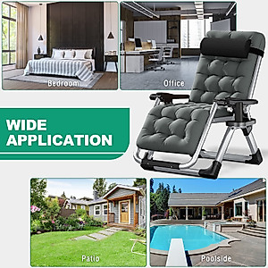 LILYPELLE Zero Gravity Chair, Premium Lawn Recliner Folding Portable Chaise Lounge with Detachable Cushion, Headrest and Cup Holder, Reclining Patio Lounger Chair,Alloy Steel