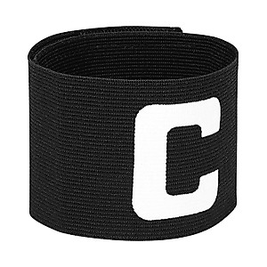 LIOOBO Soccer Captain Armband Nylon Football Bands for Adult Youth, Adjustable Soccer Rugby Basketball Player Bands, Black (13 x 7 x 0.8cm)