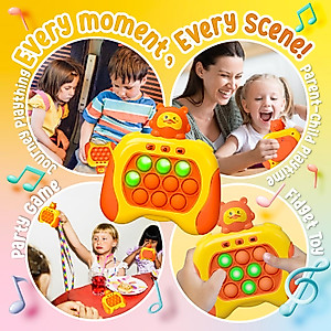 Marlo & Buzz Quick Push Toy with Popit Game Controller, Pop Fidget Animal with LED Electronic Popper - Improve Kids Reaction Speed and Reflexes, Fast Bubble Light Toy, Pocket Game