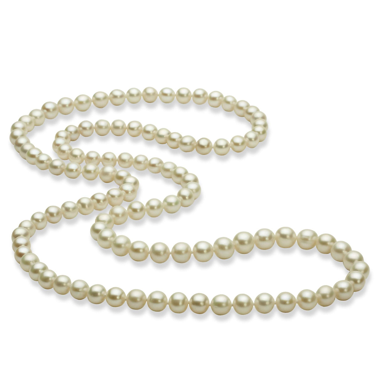 30 inches White 6-7mm AA Quality Freshwater Cultured Pearl Necklace for Women-30 in Length