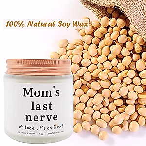 Gifts for Mom from Daughter Son,Mom's Last Nerve Funny Lavender Scented Candles,Unique Birthday Gift for Mother's Day Christmas Thanksgiving (4OZ)