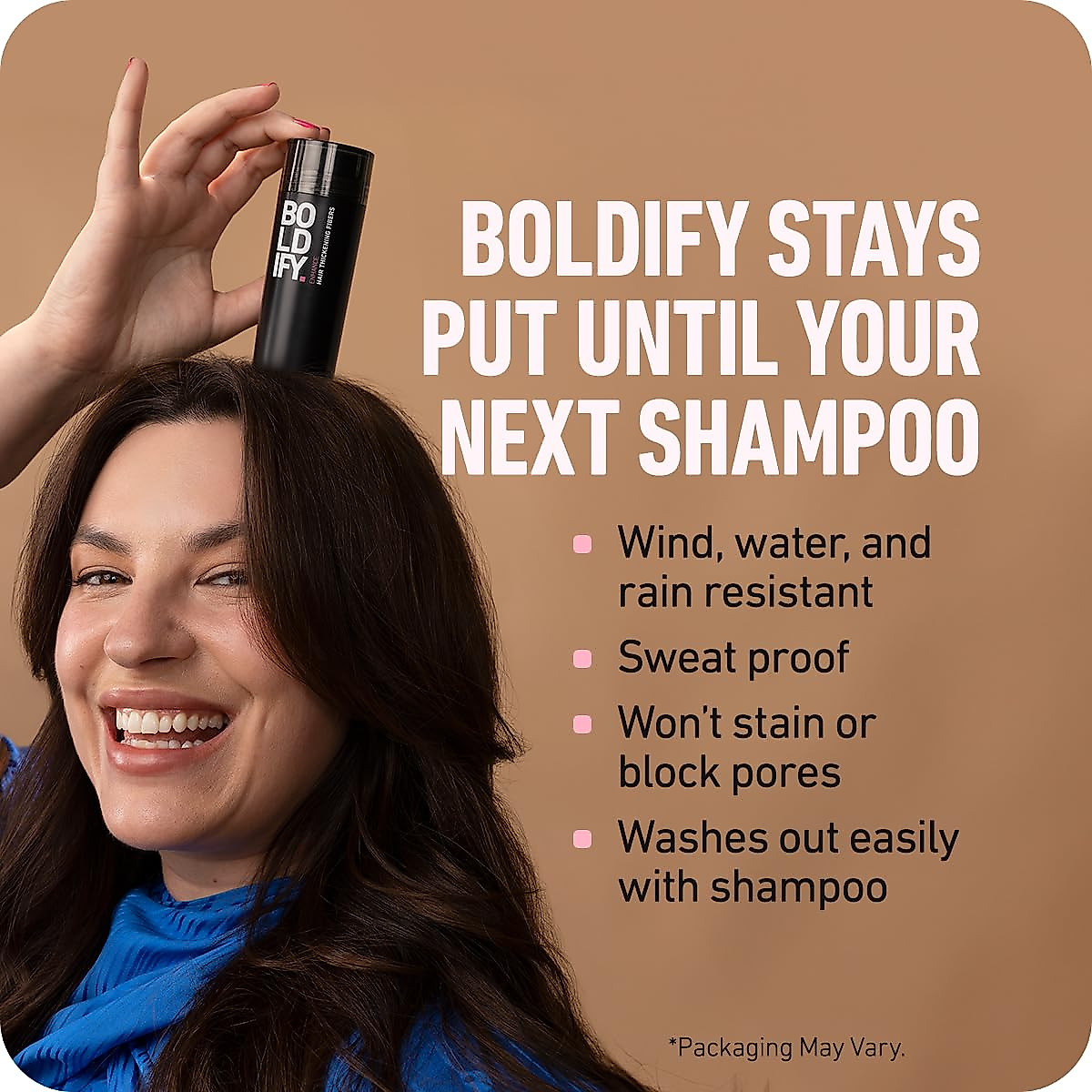 BOLDIFY Hair Fibers (28g) - Fill In Thinning and Fine Hair for an Instantly Fuller, Thicker Look - 14 Shades for Women & Men - Dark Brown