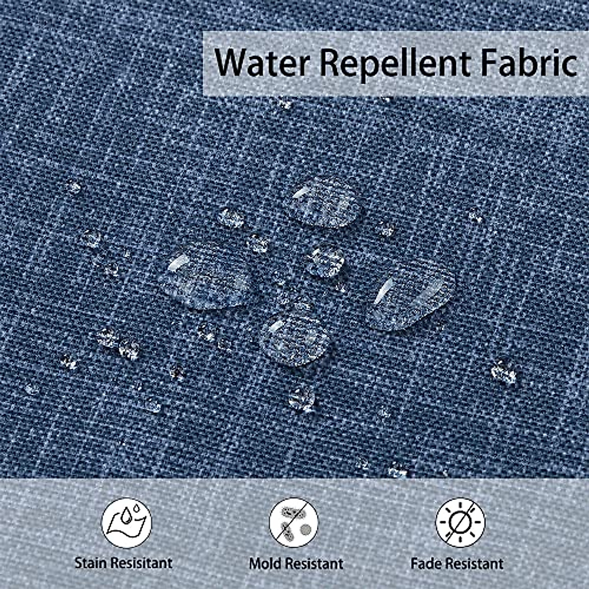 Magpie Fabrics Indoor/Outdoor Waterproof Square Corner Seat Cushion, 18" x 18" x 2.5", 2 Pack, Weather Resistant Universal Seat Cushions, for Patio Garden Dining(Navy Blue Textured)