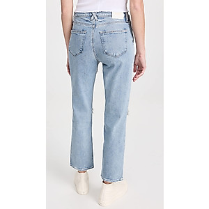 PAIGE Women's High Rise Noella Jeans, Ravenna Destructed, Blue, 27