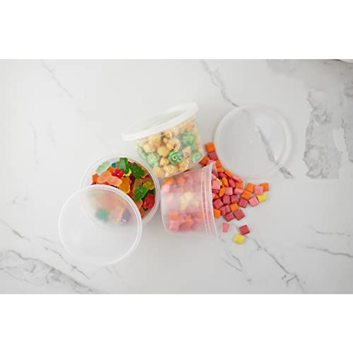 Healthy Packers Extra Thick Food Storage Containers with Lids (16oz - 24 Pack) - Great for Slime - Deli Pint Cups - Soup Containers | Microwave, Dishwasher and Freezer Safe