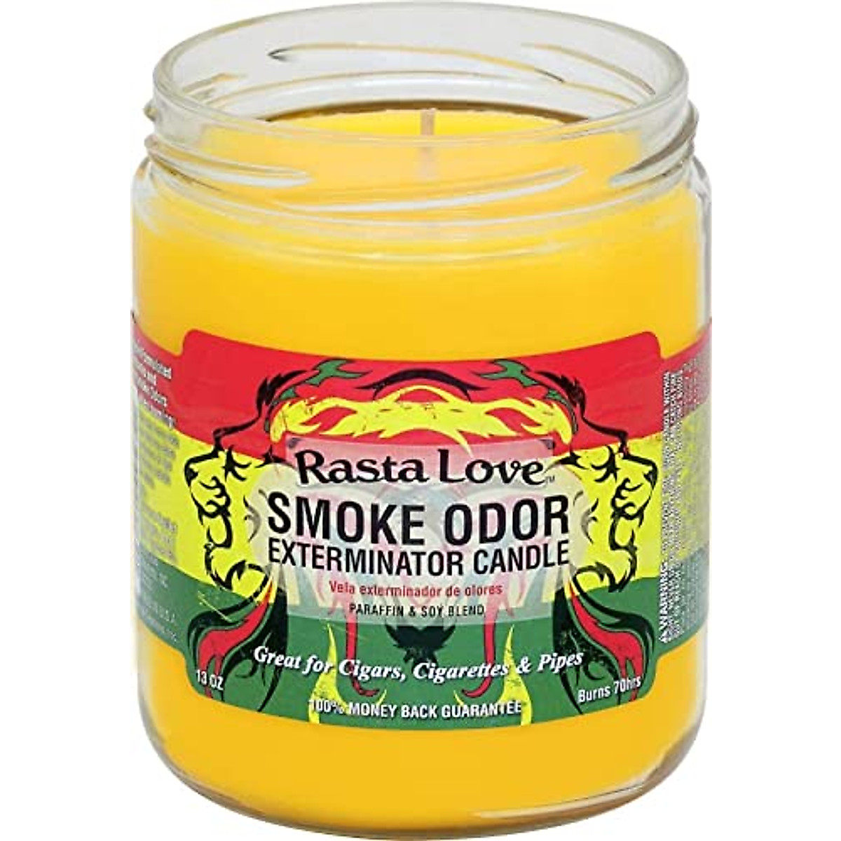 Smoke Odor Exterminator 13oz Jar Candles Rasta Love, (2)