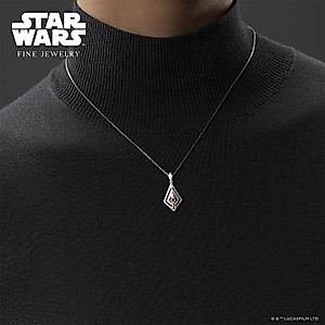 Jewelili Star Wars™ Fine Jewelry Ahsoka Tano™ Women's Pendant 1/10 Ct.Tw. Diamonds, Sterling Silver and 10K Rose Gold