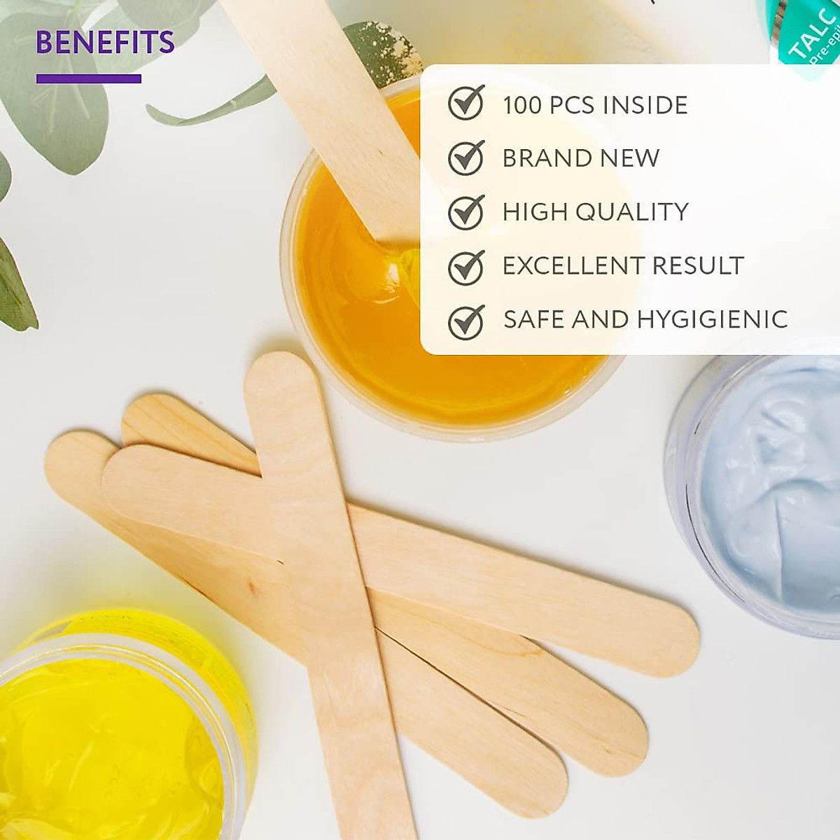 ARAVIA Wooden spatula Wax Waxing disposable L-Size 50 pcs./pack