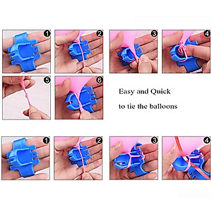 Red Blue Black Balloon Arch Kit - 104pcs 16ft Balloon Strip for Boys Kids Party Backdrop, Birthday, Graduation Balloon Decor Supplies