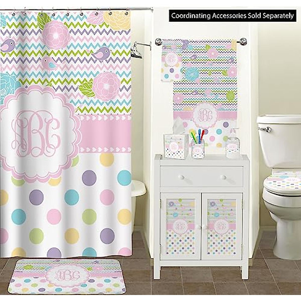 RNK Shops Girly Girl Waste Basket - Single Sided (White) (Personalized)