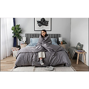 ARlinen Duvet Cover Set Super King 98X108, Dark Grey Comforter Cover Bedding 3 Pieces Duvet Cover with Zipper Closure, 4 Coner Ties -Microfiber Duvet Cover (Super King Size, Dark Grey)