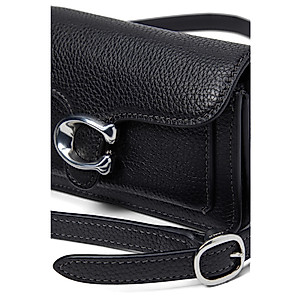 Coach Polished Pebble Leather Tabby 12 Black One Size