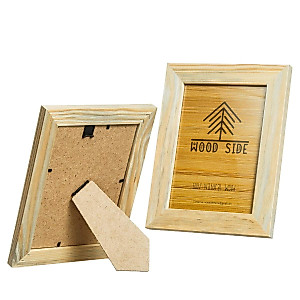 WOOD SIDE ORBIS 8.5 x 11 Wooden Unfinished Picture Frames - Set of 2 for Diploma Documents and Certificates Wall Mount and Tabletop - Natural Photo Frame