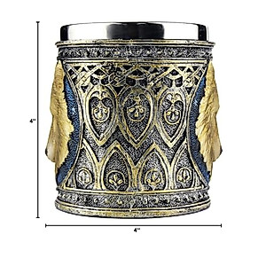 EZESO Stainless Steel Wolf Mug, Resin 3D Wolf Coffee Cup Stainless Steel Travel Tea Wine Beer Mugs (Wolf Mug)