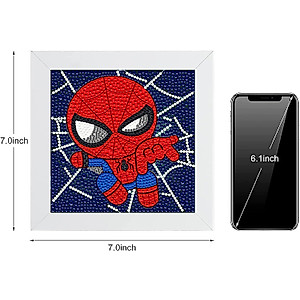 Cartoon Diamond Art Painting Kits for Kids with Frame,Cartoon Diamond Art for Kids Ages 4-8-12,Easy Kids Gem Art Kit with Beautiful Package for Gift Home Wall Decor(7x7inch)