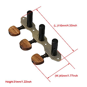 Mxfans 2pieces Guitar Tuner Tuning Keys Pegs Machine Heads for Classical Guitar