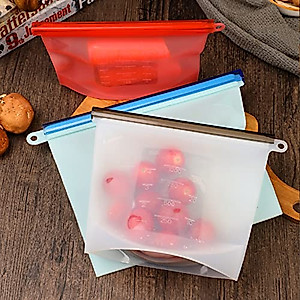 FTCIRA Reusable Silicone Bags for Food Storage, Reusable ziploc Bags,100% Food Grade Silicone,LEAKPROOF, AIRTIGHT |Lunch, Travel, Makeup, Gym Bag | Freezer, Oven, Microwave, Dishwasher Safe(3 Pack, 3 Sizes,Multi )
