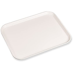 Carlisle FoodService Products 1814FG001 Fiberglass Glasteel Solid Rectangular Tray, 18" x 14", Bone White (Case of 12)