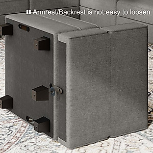 Belffin Fabric Modular Sectional Sofa Armrest Backrest Module Couch Side Sectional Part Armrest/Backrest Grey