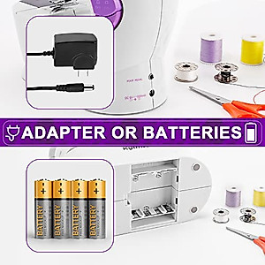 Kylinton Sewing Machine for Beginners Mini Sewing Machine for Kids, Electric Small Sewing Machine with Foot Pedal, 12 Stitches, High-Low Speeds, Automatic Winding for Cloth Girls Adults (Violet)