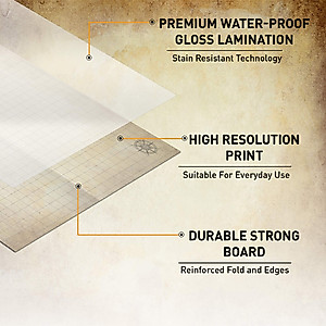 Melee Mats DND Map Starter Kit for Dungeons & Dragons Game - 23” x 27" Double Sided, Wet/Dry Erase Battle Terrain Grid - Ultimate Tabletop Board Gaming Experience with Accessories