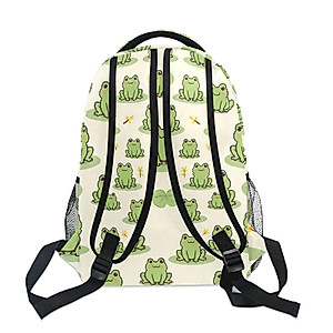 Kcldeci Cute Frog Pattern Kids Backpack for Boys Girls Elementary Schoolbag Kindergarten Bookbags Preschool School Bag Toddler Book Bags Travel Bag