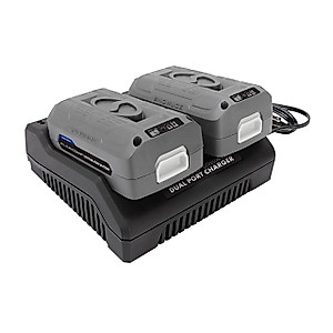 Snow Joe + Sun Joe iCHRG40-DPC-RM iONMAX Lithium-Ion Battery Dual Port Charger | 40 Volt (Certified Refurbished)