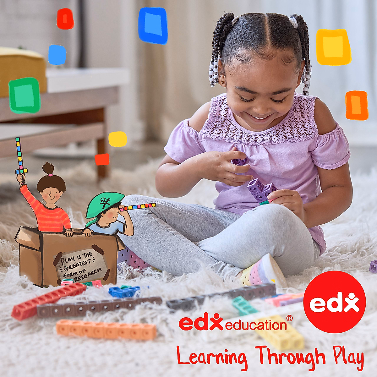edxeducation Number Rods to Go - Hands-on Math Manipulative for Kids - Includes 231 Number Rods - 50 Double-Sided Activity Cards and Activity Book